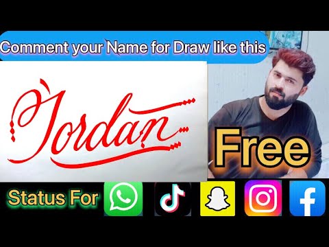 Jordan Name Signature Calligraphy Status | How to Cursive write with ...