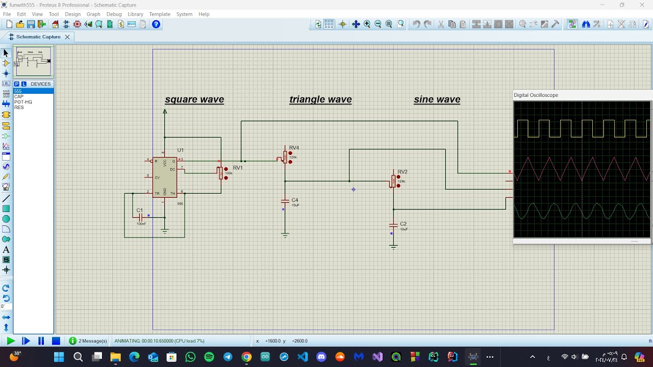 Function Generator Project With Timer 555 (Generates 3 Waves Square ...