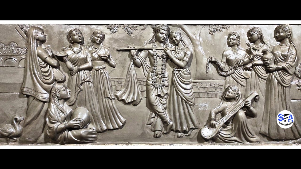 krishna idol making relief 2022|Astosakhi relief sculpting in clay|lord ...