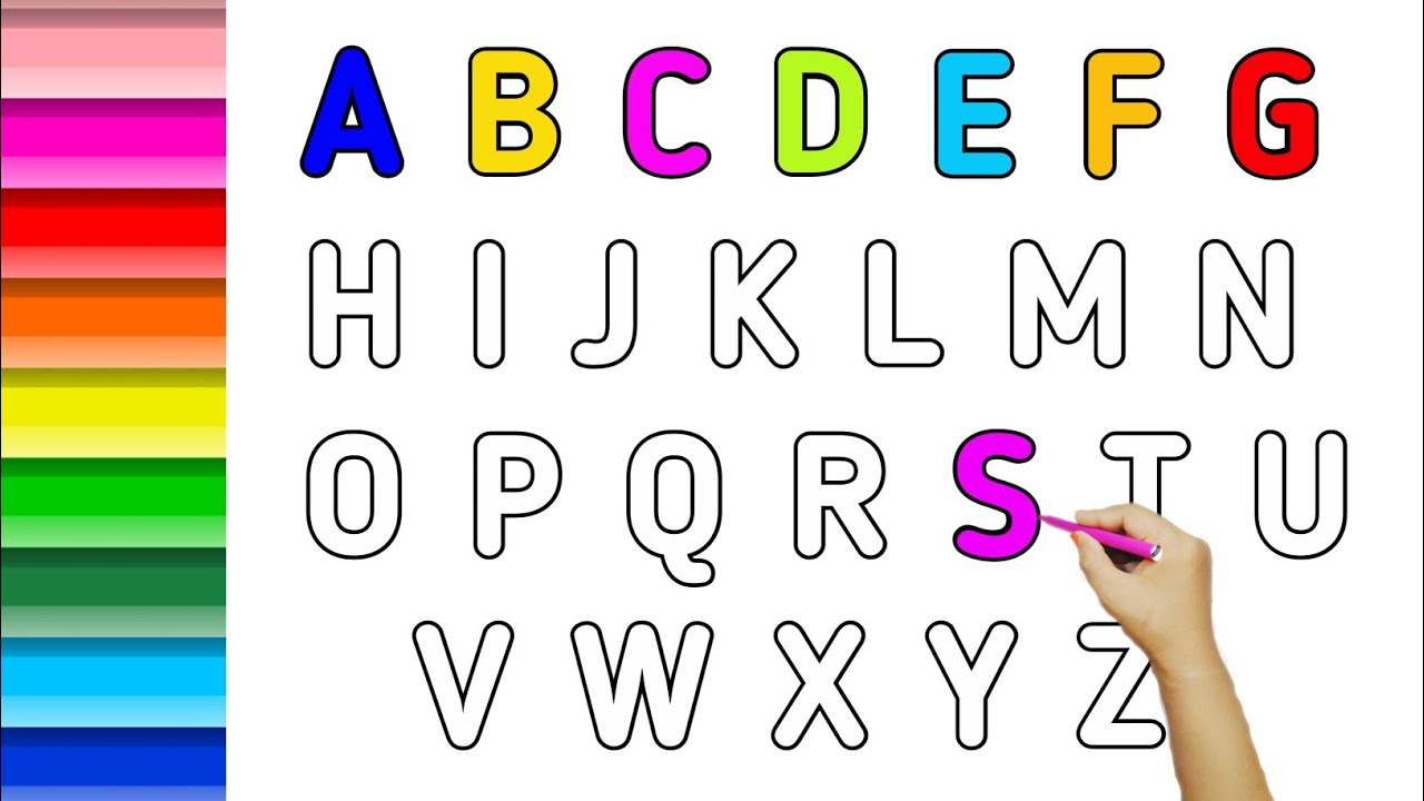 abcd drawing easy | abc song | a to z | kidsrhymes | abcdefgh drawing ...