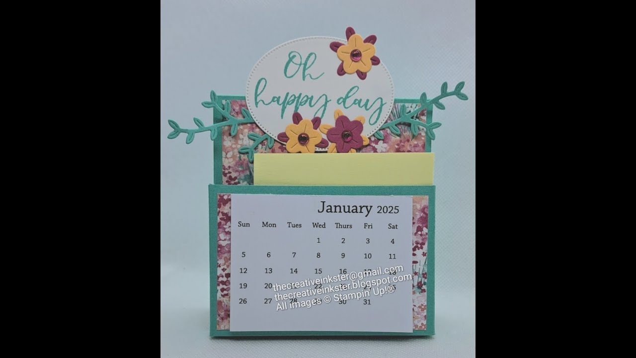 Mini Calendar Post It Note Holder Jan 2025 with The Creative Inkster ...