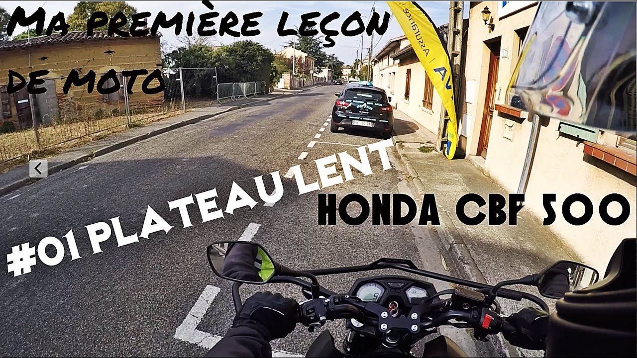 Ma première leçon de moto PERMIS A2 Plateau lent // Honda CBF 500 - YouTube