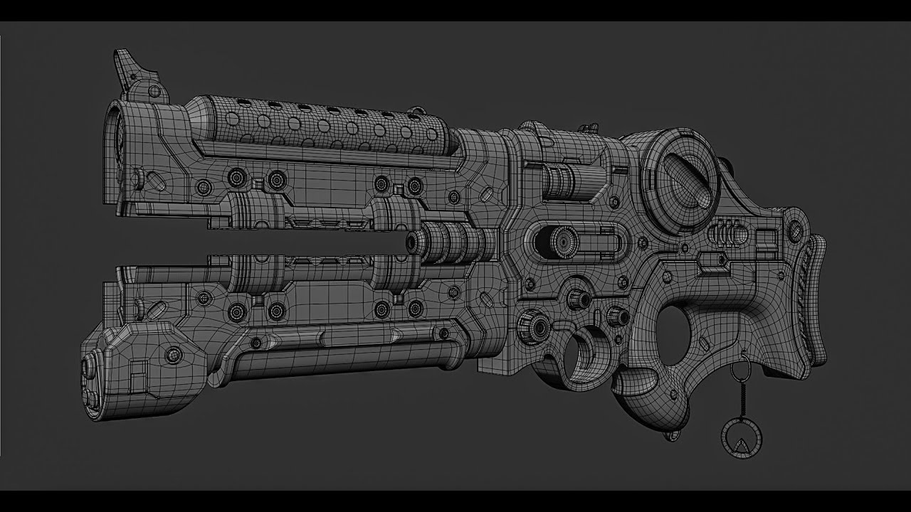 3ds Max Hard Surface Modeling: Fix segment Gun Concept 02 - YouTube