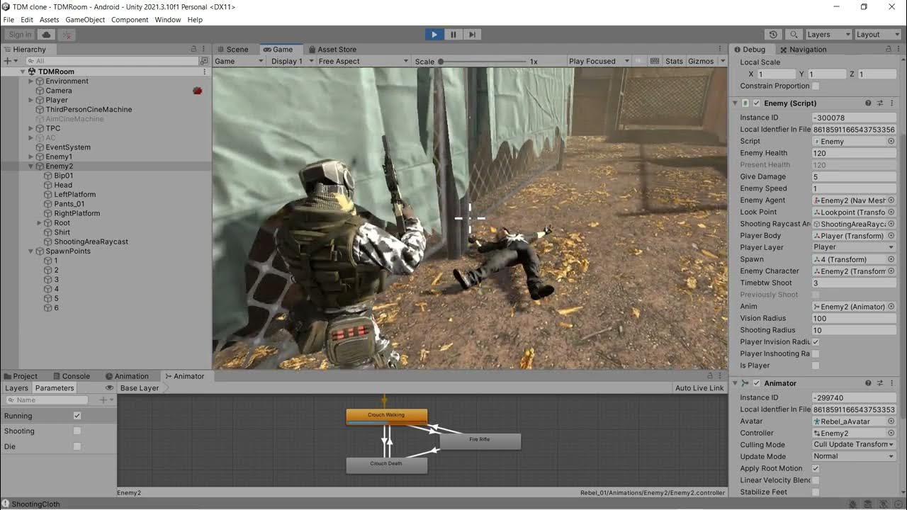 Unity AI enemy script testing part 2 - YouTube