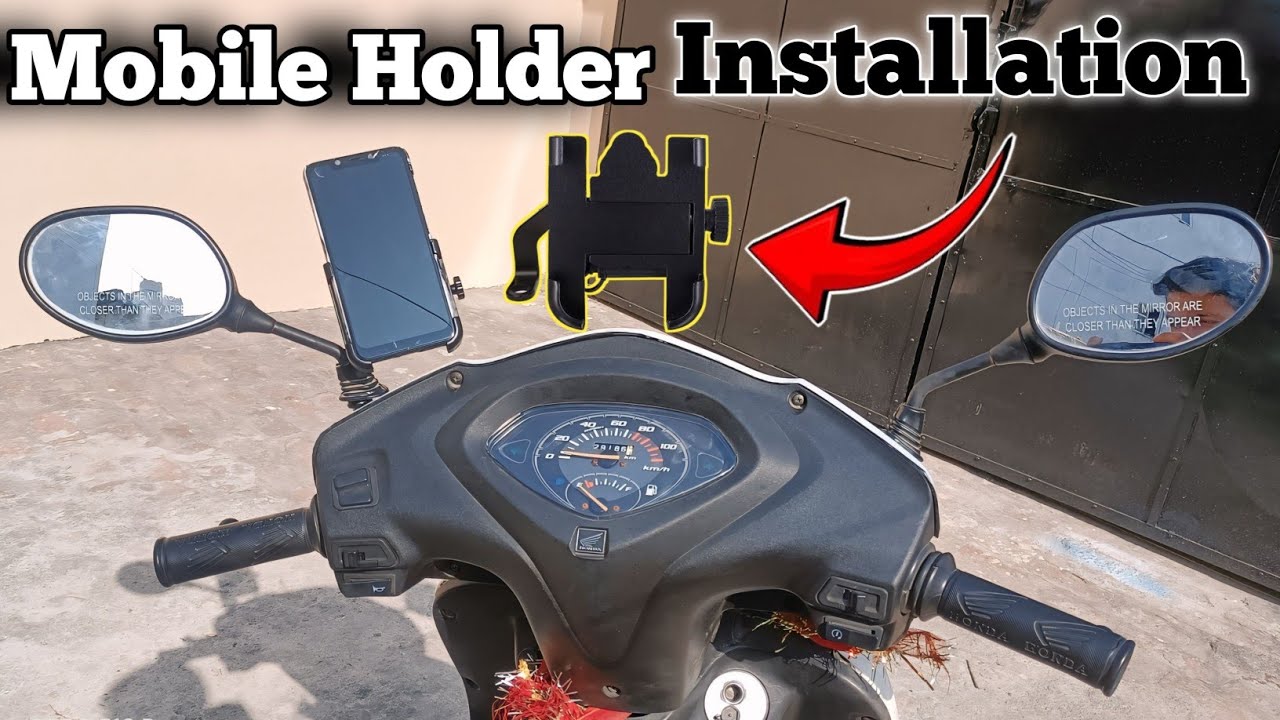 Universal Mobile Holder Install For Bike/Sooty /Activa | Scooty Mobile ...