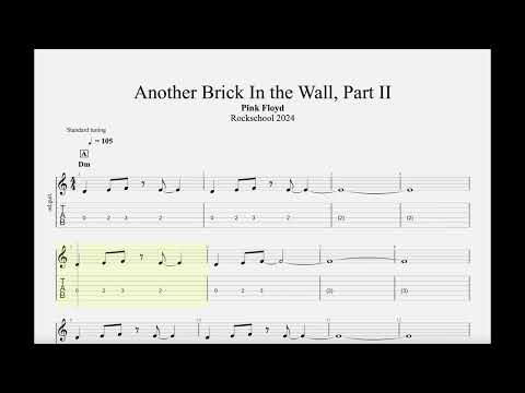 G0 Another Brick In the Wall, Part II Guitar Rockshool 2024 Grade Debut Tab