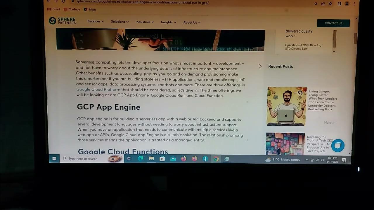GCP App Engine vs Cloud Run vs Cloud Function - YouTube