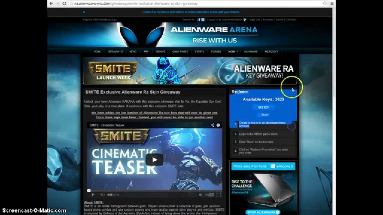 Smite-Ra Alienware skin(Free) - YouTube