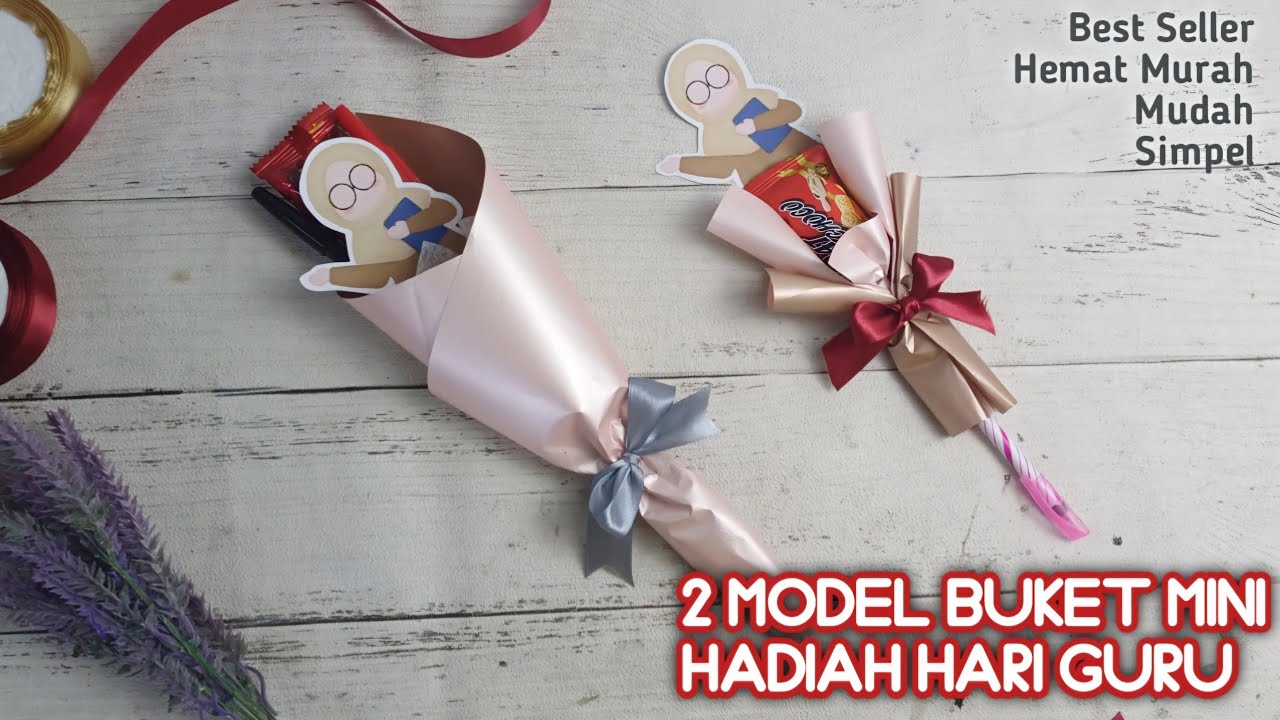 2 Model Buket Hari Guru Mini dan Simpel || Low Budget || ide Hadiah ...