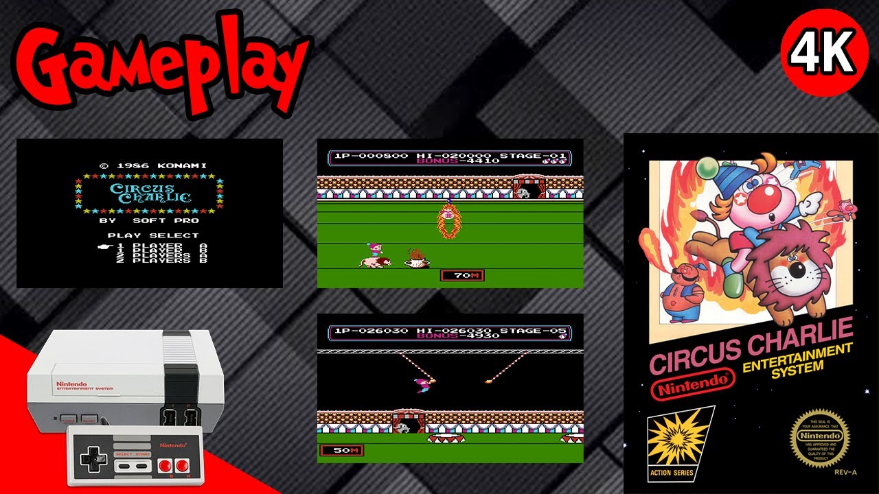 Circus Charlie - Nintendo Nes Gameplay With Xenogear99 [Full Game] [4K ...