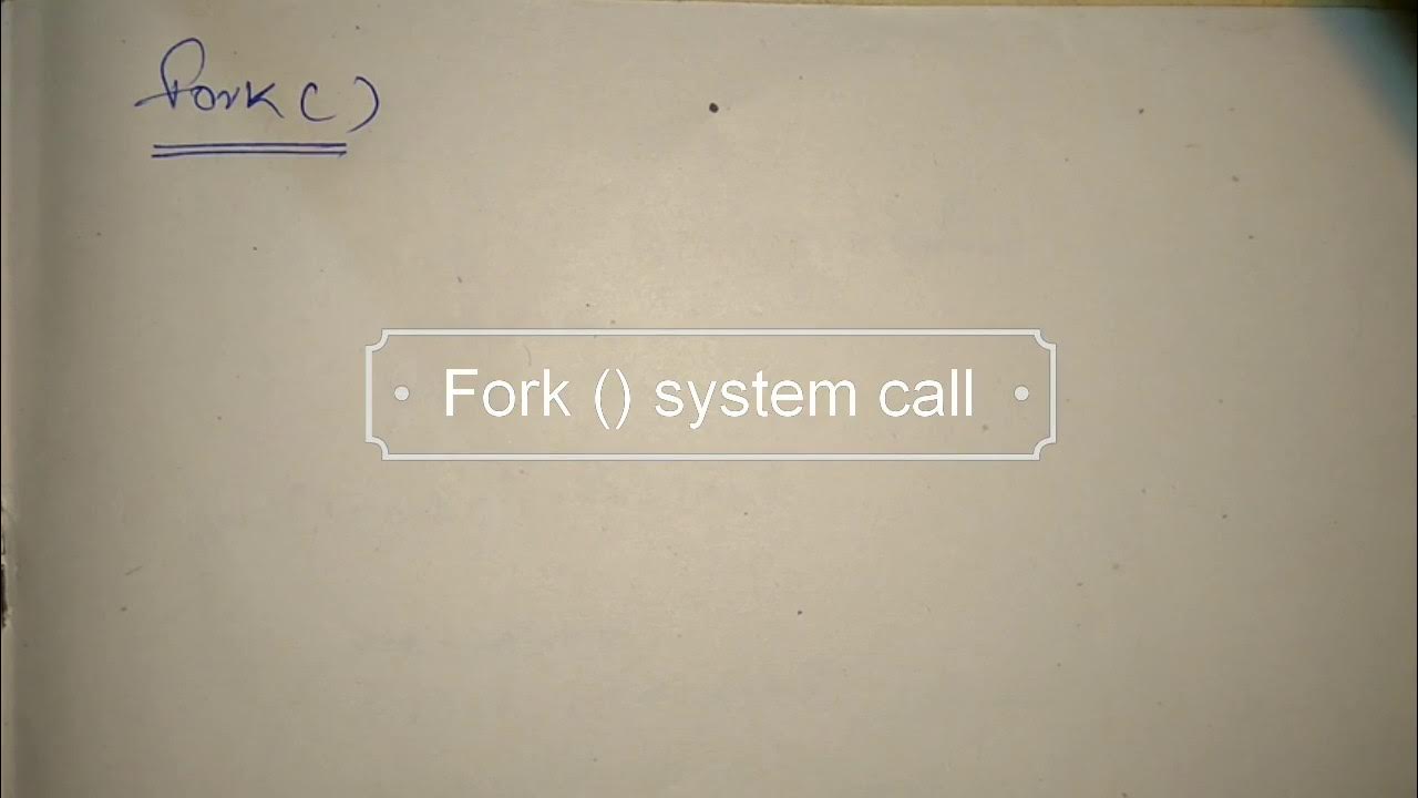 fork system call - YouTube