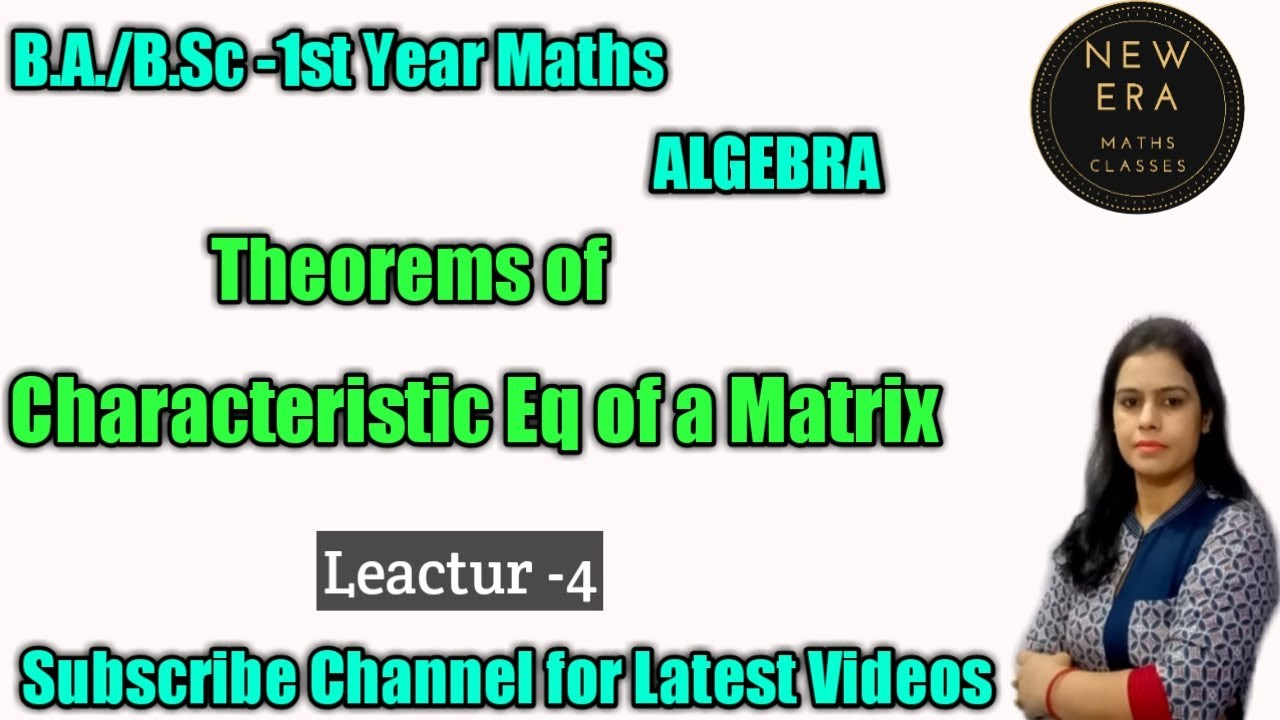Some Important Theorems of Eigen Values of "Characteristic Eq of a ...