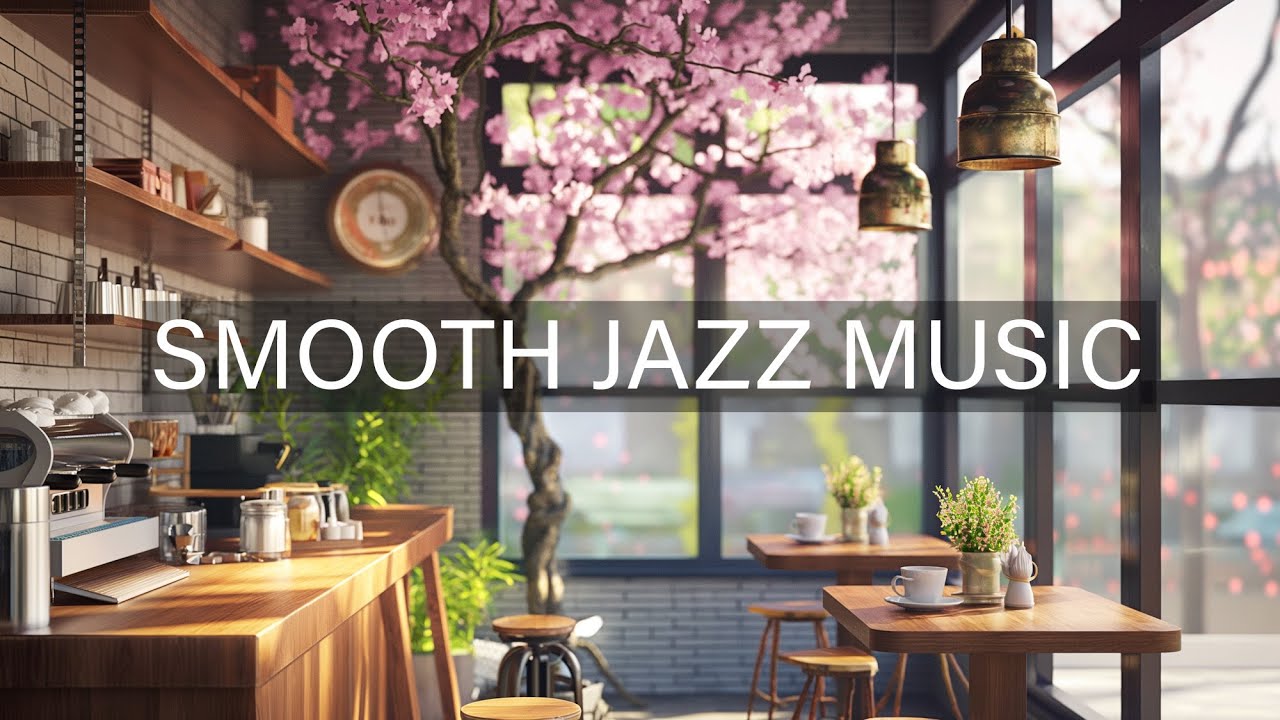 Soothing Jazz Instrumental Music with Lovely Day Cafe 🌸 Ambience Piano ...