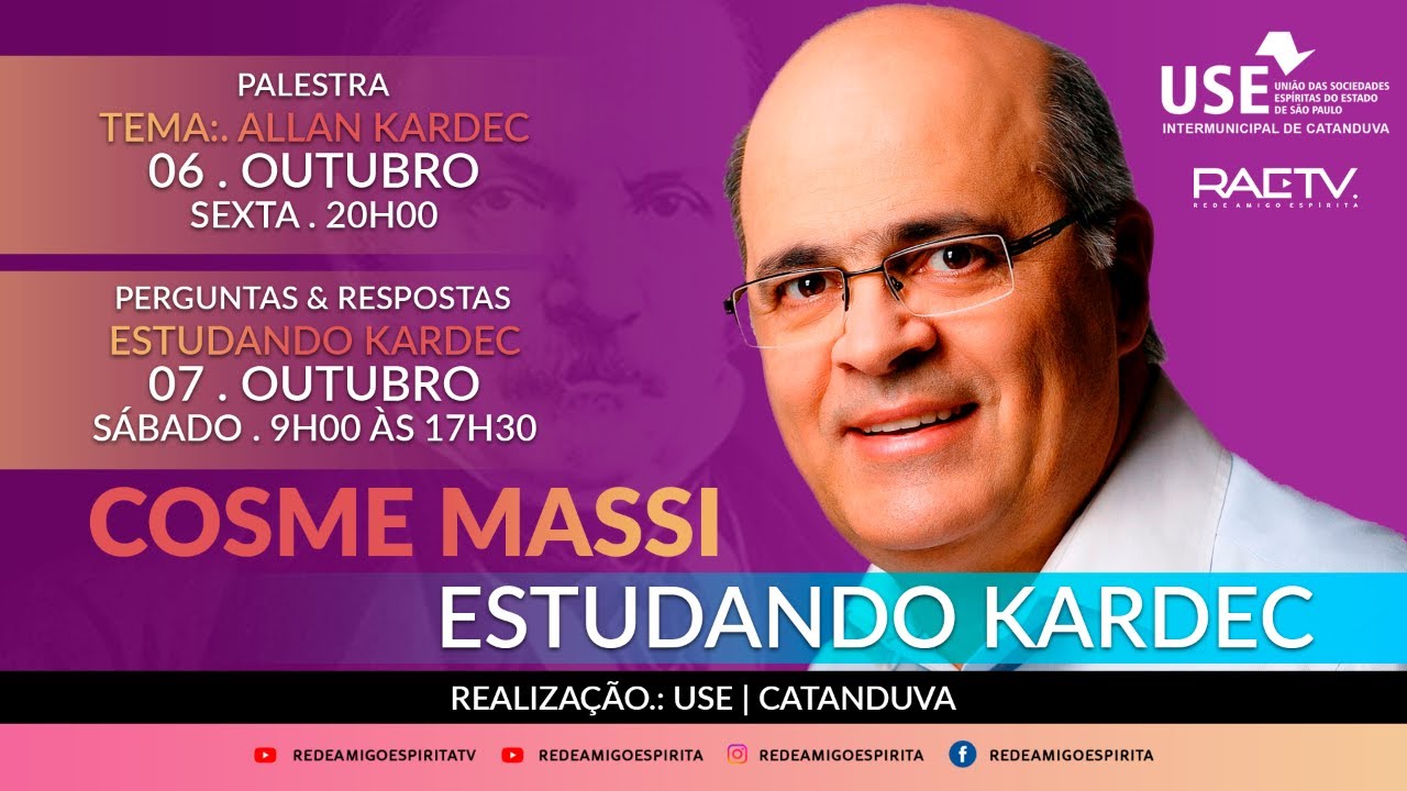 BLOCO 4 - Pinga Fogo/parte 4 "ESTUDANDO KARDEC" com Cosme Massi - YouTube