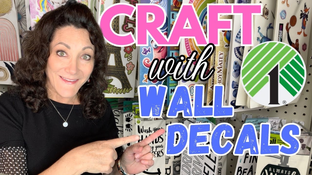 QUICK & EASY Dollar Tree DIY Crafts Using WALL DECALS - YouTube