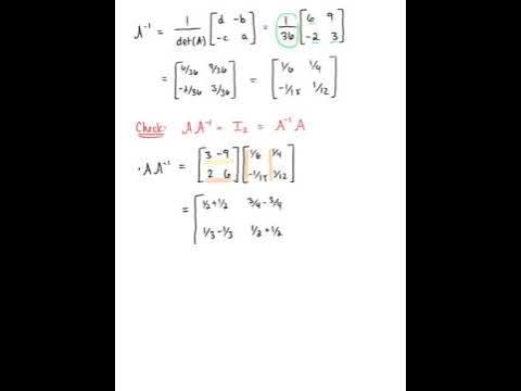 The Inverse of a 2x2 Matrix (Example 1) - YouTube