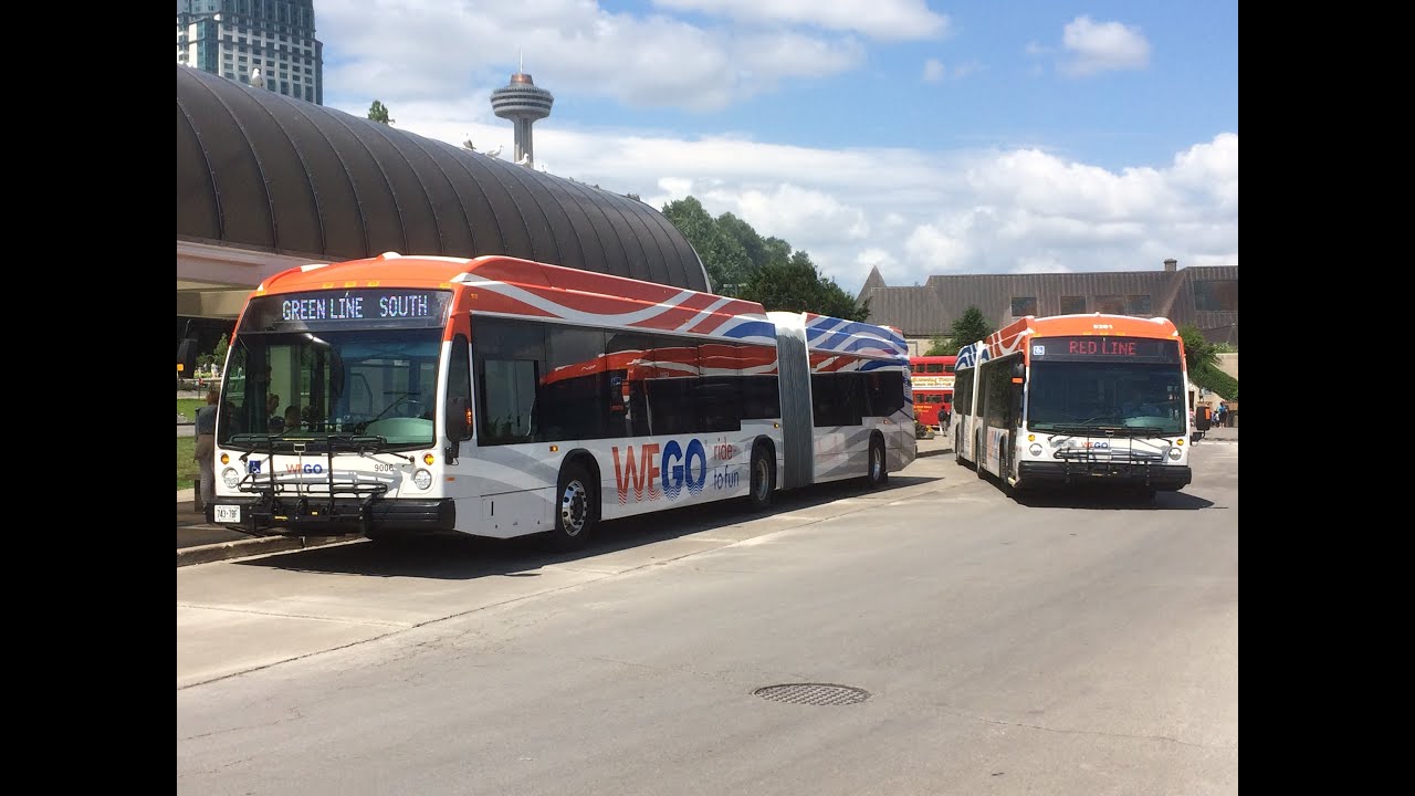 WEGO Articulated NovaBus LFX Action Around Niagara Falls, Ontario ...