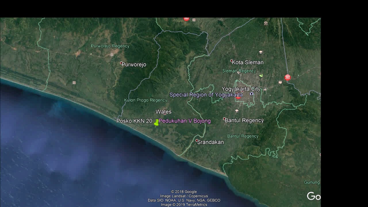 Lokasi Pedukuhan V Desa Bojong, Kecamatan Panjatan, Kulon Progo ...