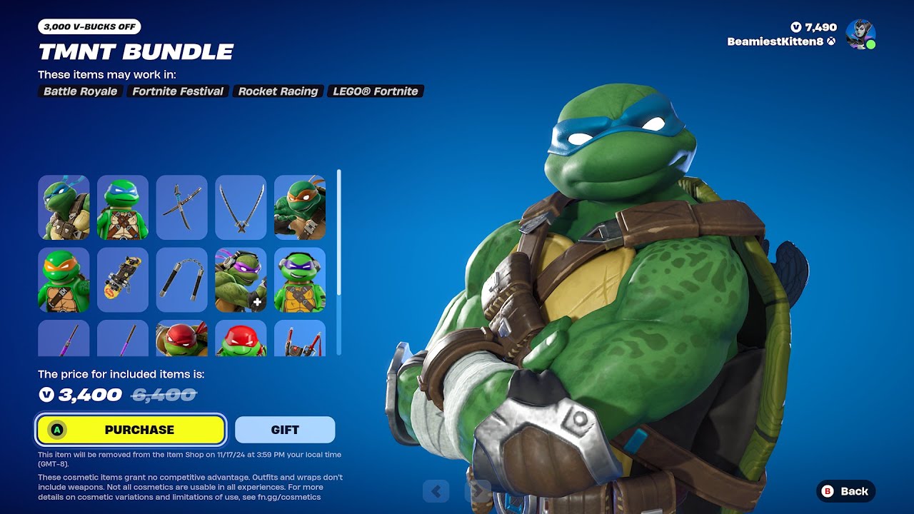 DOWNTIME TONIGHT, ALL TMNT COSMETICS RETURN, & 3 V-BUCK MISSIONS! | 11/ ...