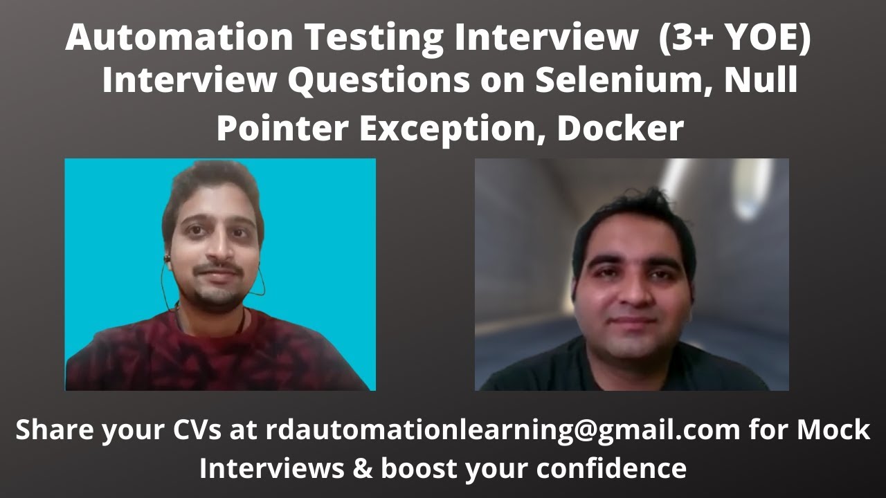 Automation Testing Interview For Experienced| Testing Mock Interview ...