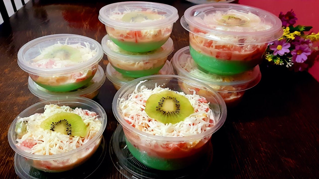 Jualan puding salad buah banjir order - YouTube