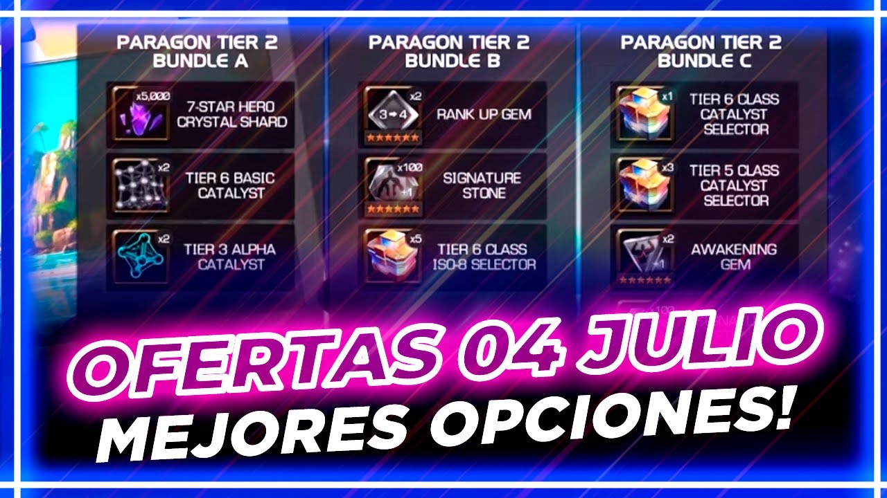 QUE COMPRAR? TUS MEJORES OPCIONES OFERTAS 4 DE JULIO | marvel batalla mcoc - YouTube