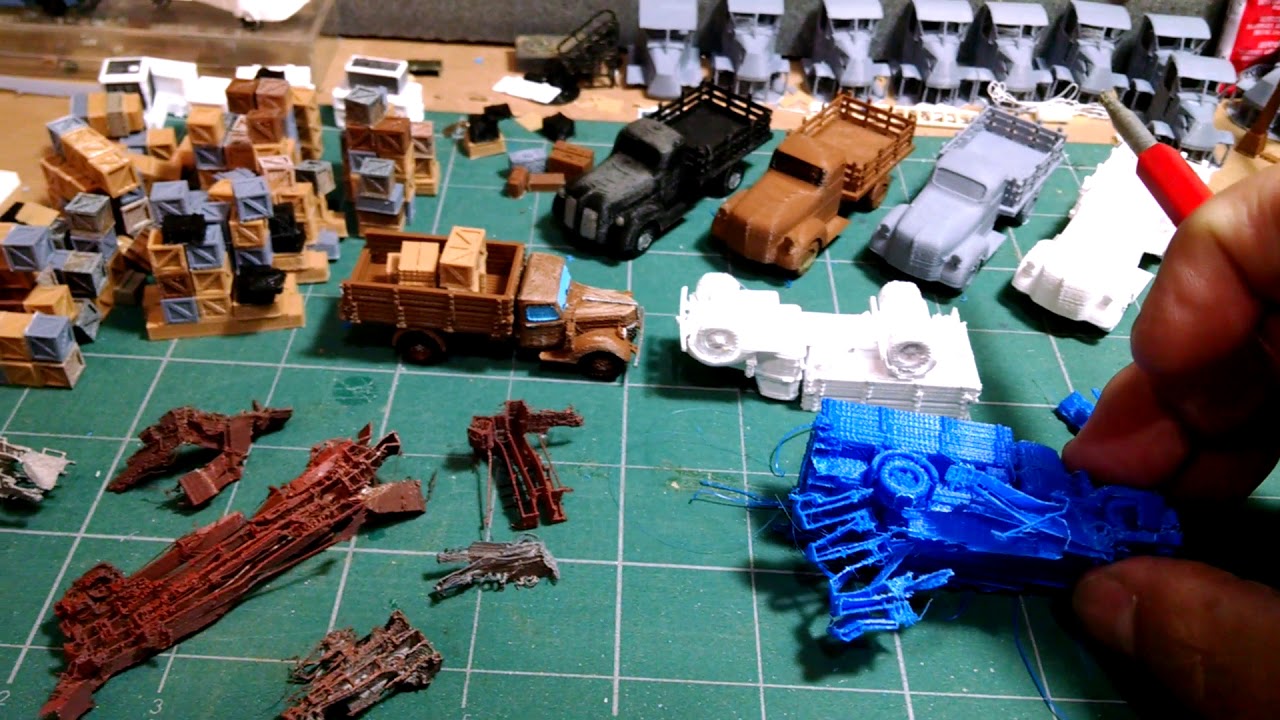 HO scale scrap metal piles from 3D printing by 3D HOSS - YouTube