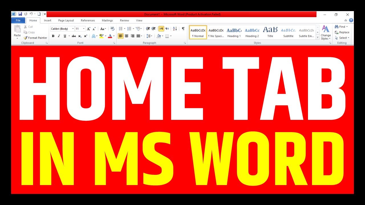COMPUTER BASIC COURSE - HOME TAB IN MS WORD l CLIPBOARD ll FONT ll ...