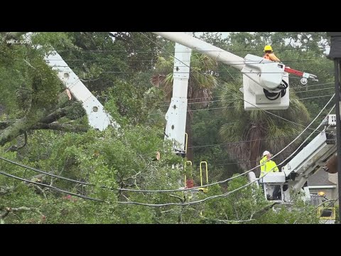 Widespread power outages in South Carolina due to Helene - YouTube