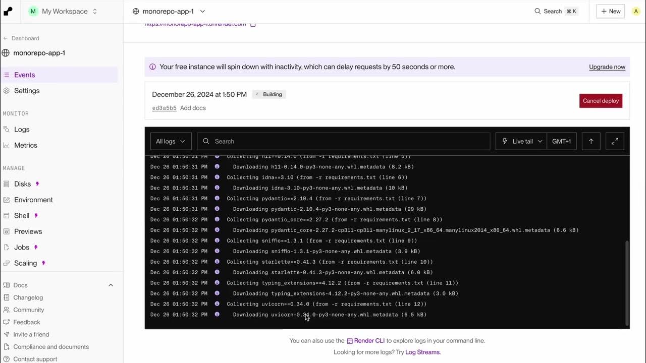 Deploy fastapi and react app as monorepo application to render.com - YouTube