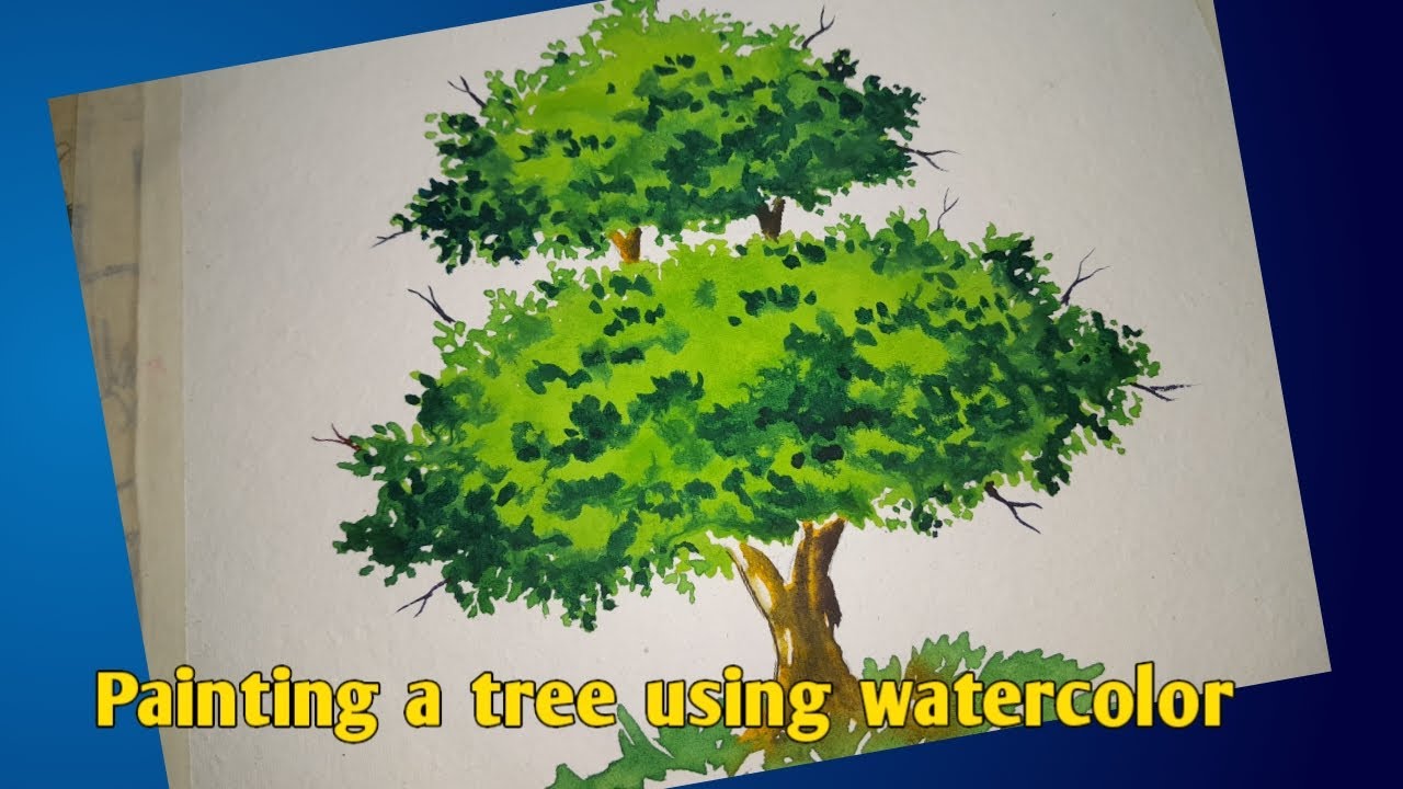Easiest method to paint a tree ||watercolor tutorial #watercolor # ...
