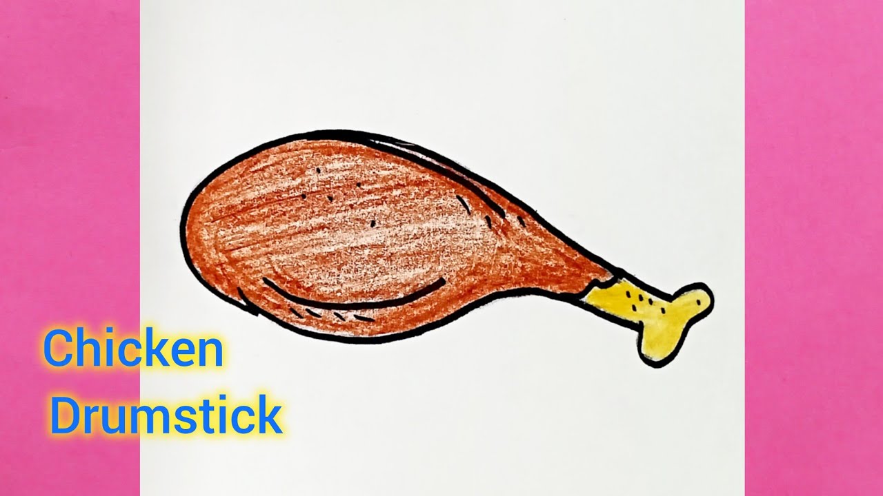 How to Draw CHICKEN DRUMSTICK 🍗 || easy step by step drawing for kids ...