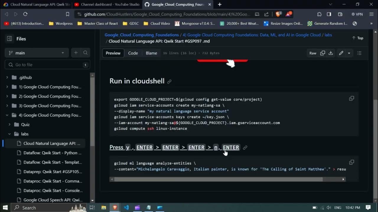 Module 4 : - Lab 7 Cloud Natural Language API: Qwik Start Google Cloud Study Jam 2023 - YouTube