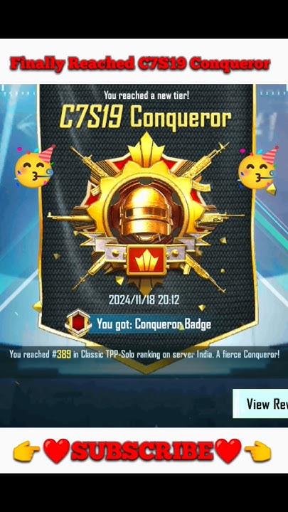 Reached Conqueror In C7S19🔥 | Comment For Tips And Tricks To Reach Conqueror#bgmi #pubgmobile# ...