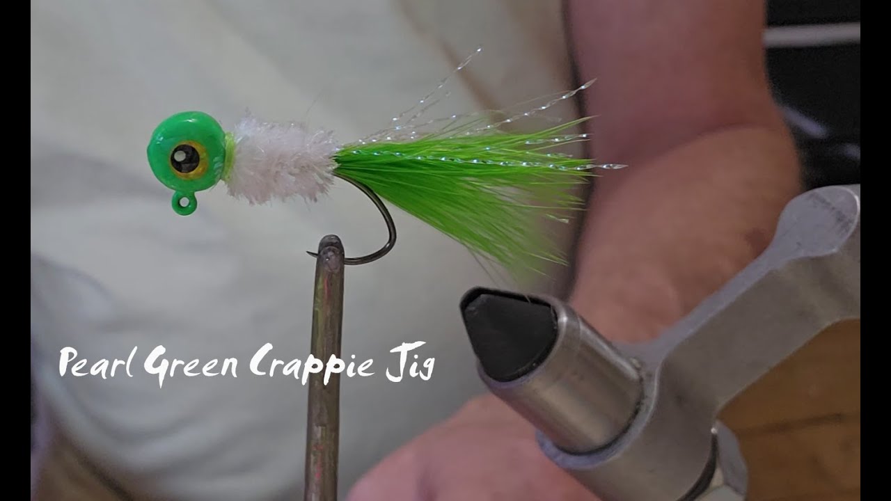 Tying A Pearl Green Crappie Jig - YouTube