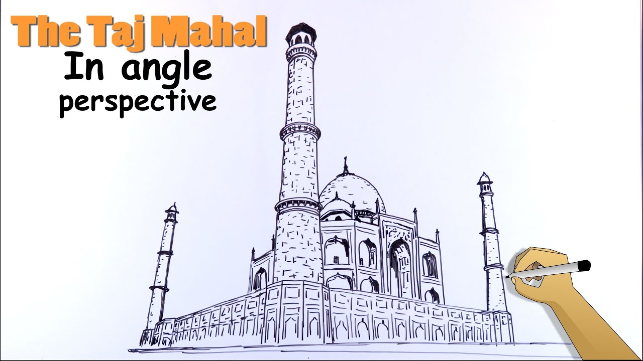How to draw The Taj Mahal In Angle perspective - YouTube