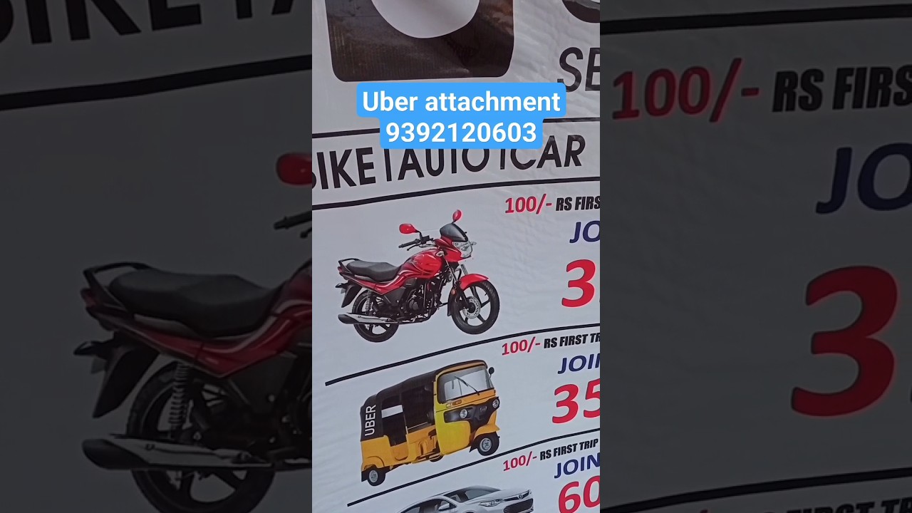 UBER ATTACHMENT 🚗🏍️🛺#uber #uberdriver #uberbiketaxi #youtube # ...