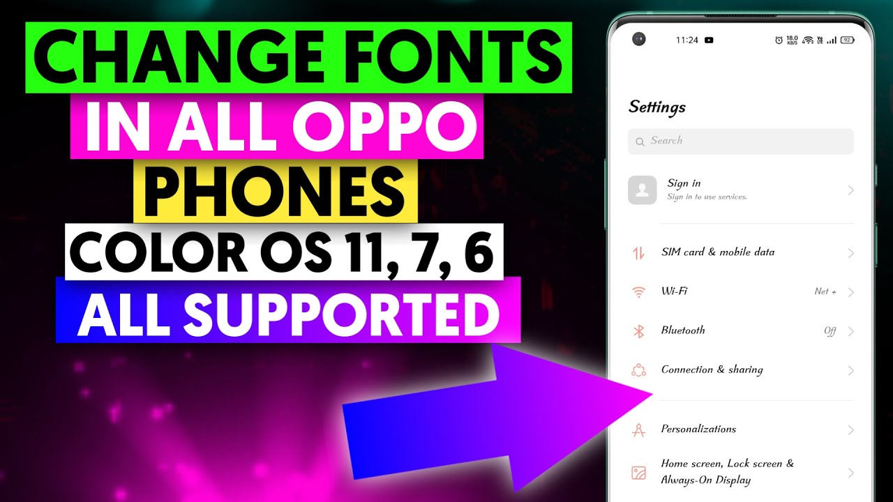 Oppo Fonts Changer | Change Fonts in All Oppo Phones Color Os 11, 7, 6 ...
