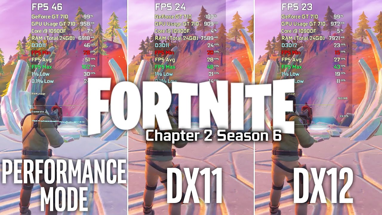 GT 710 | Fortnite - DX12 vs DX11 vs Performance Mode - YouTube