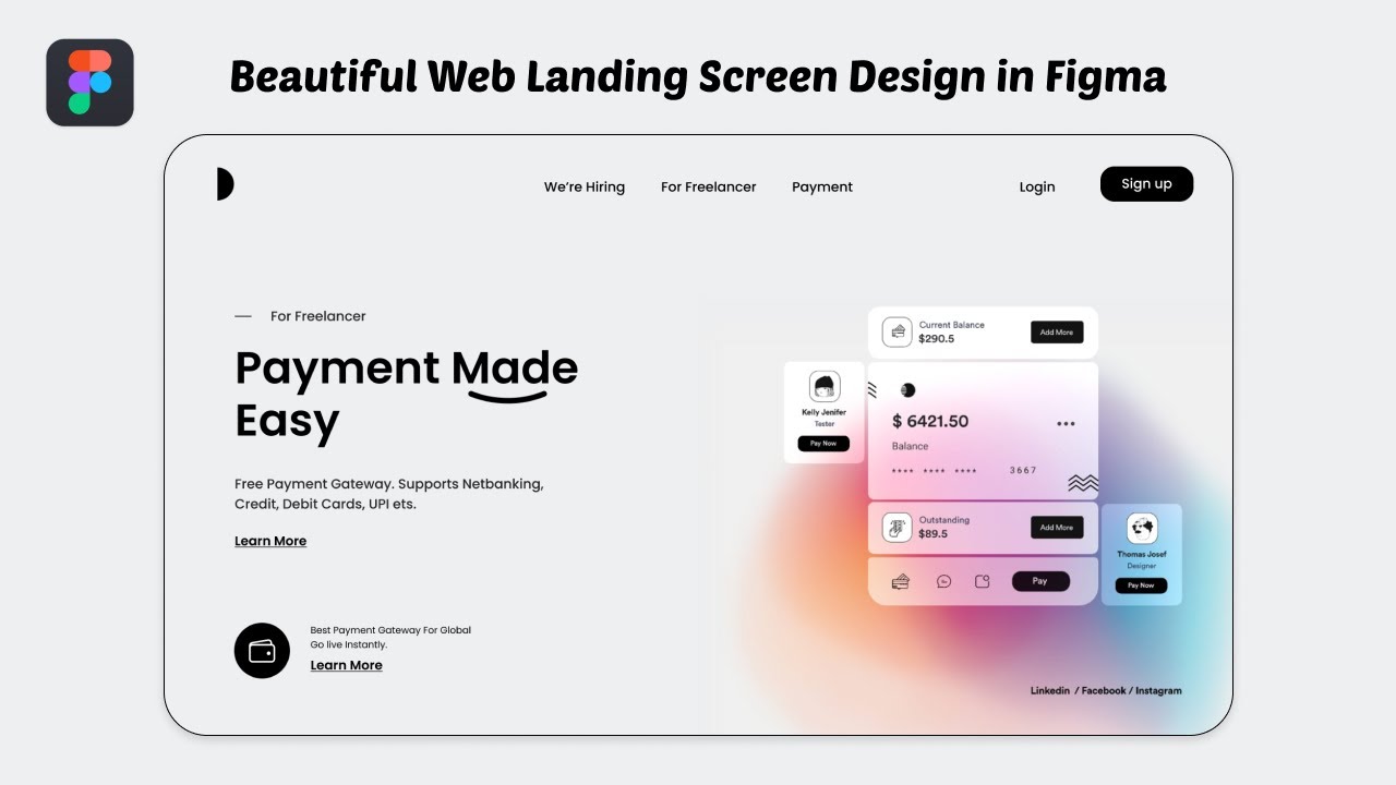 Beautiful Web Landing Screen in Figma | Web Design | Figma Tutorial ...