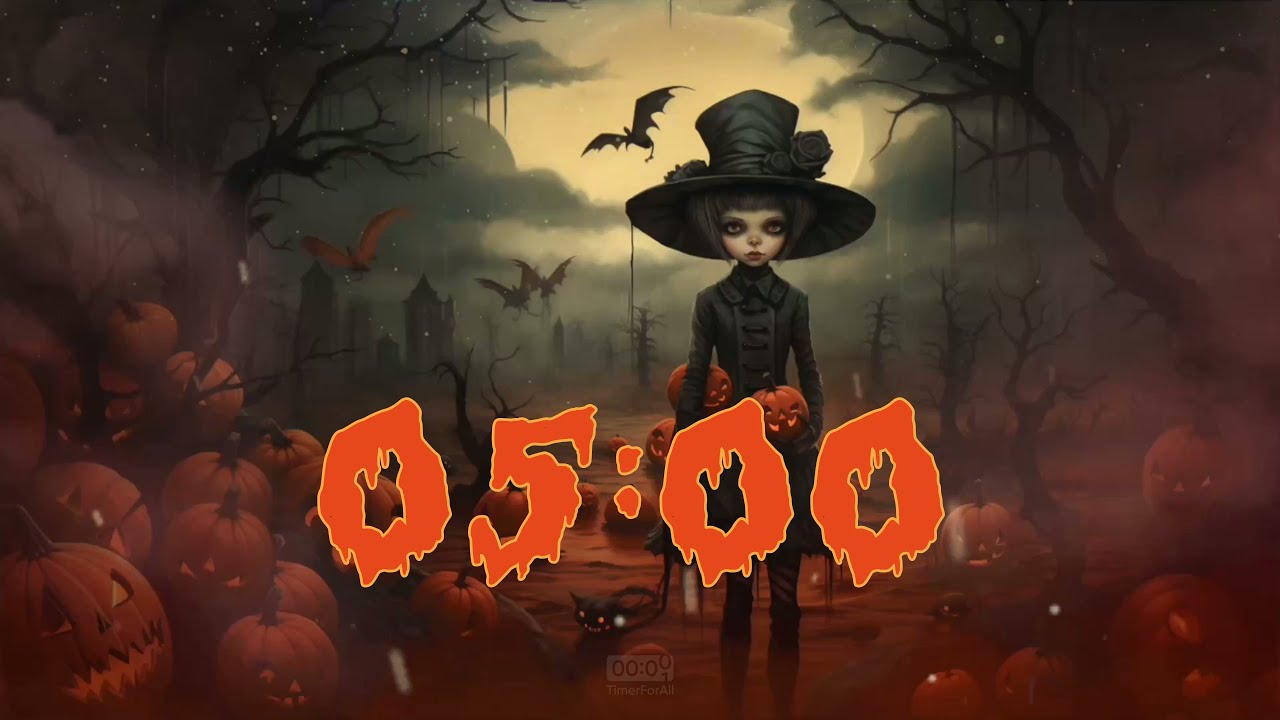 🎃 5 Minute Halloween Countdown Timer - Spooky Timer with Alarm - YouTube