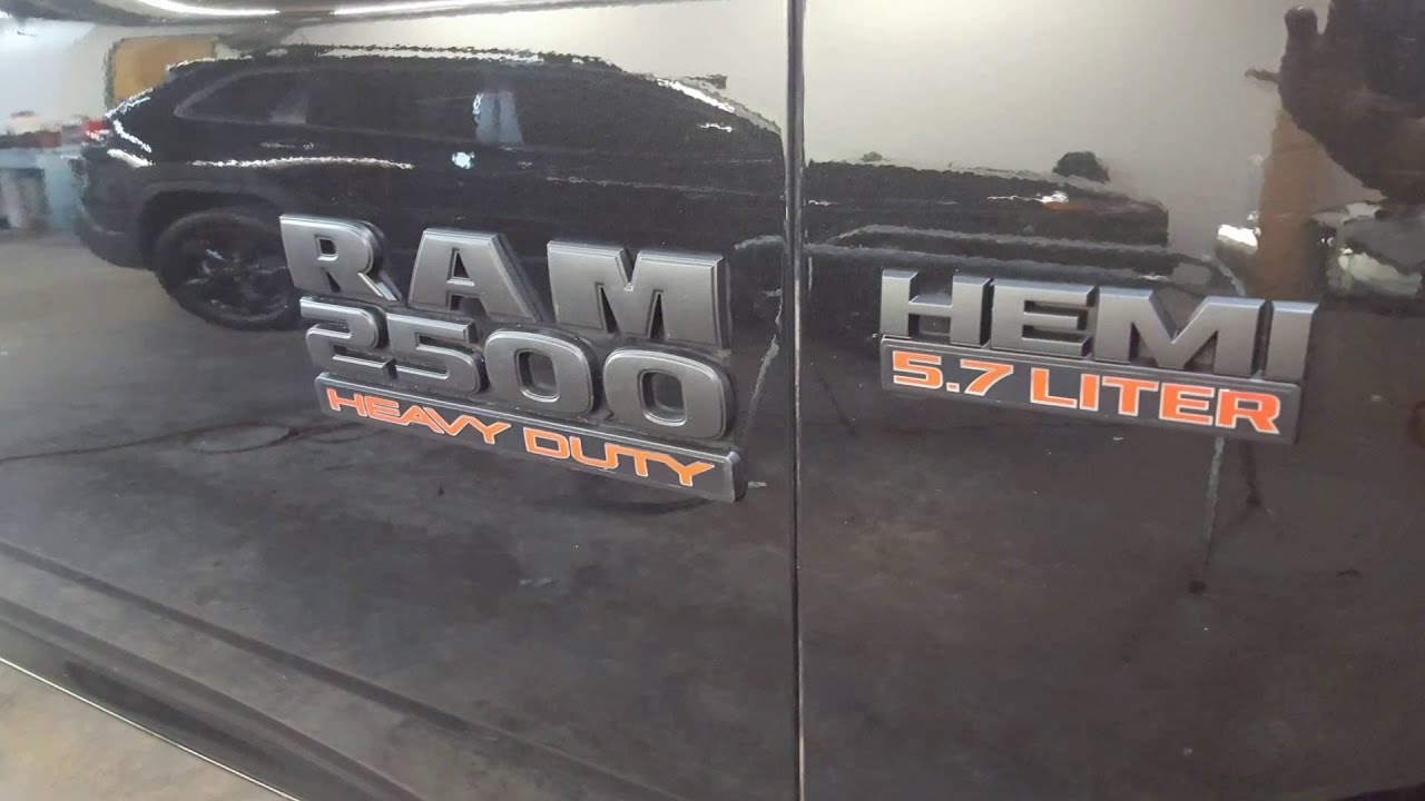 DODGE RAM 2500 BLACK METALLIC VINYL WRAP - YouTube