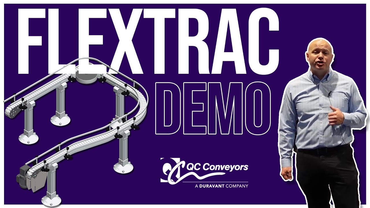 FLEXTRAC Conveyors Demo | QC Conveyors at Automate 2024 - YouTube