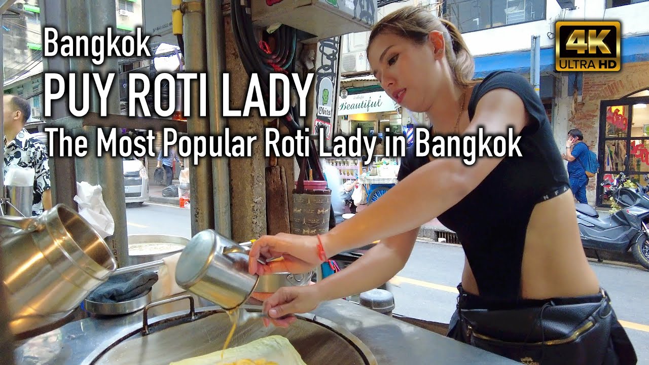 The Most Popular Roti Lady in Bangkok - Puy Roti Lady - Bangkok Street Food - YouTube