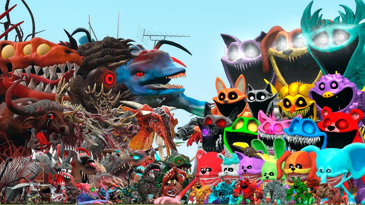 ALL INFECTED ZOOCHOSIS ANIMALS VS GODZILLA, GOLEM AND TAPES POPPY ...