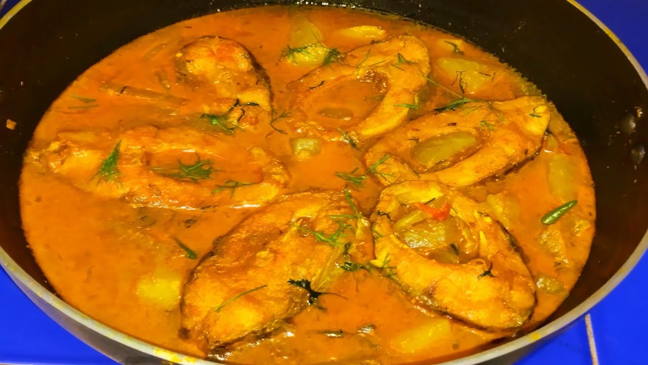 ওলকপি ও আলু দিয়ে কালিয়া/কাইলা মাছের তেল ঝাল||Fish tel Jhal|Fish ...