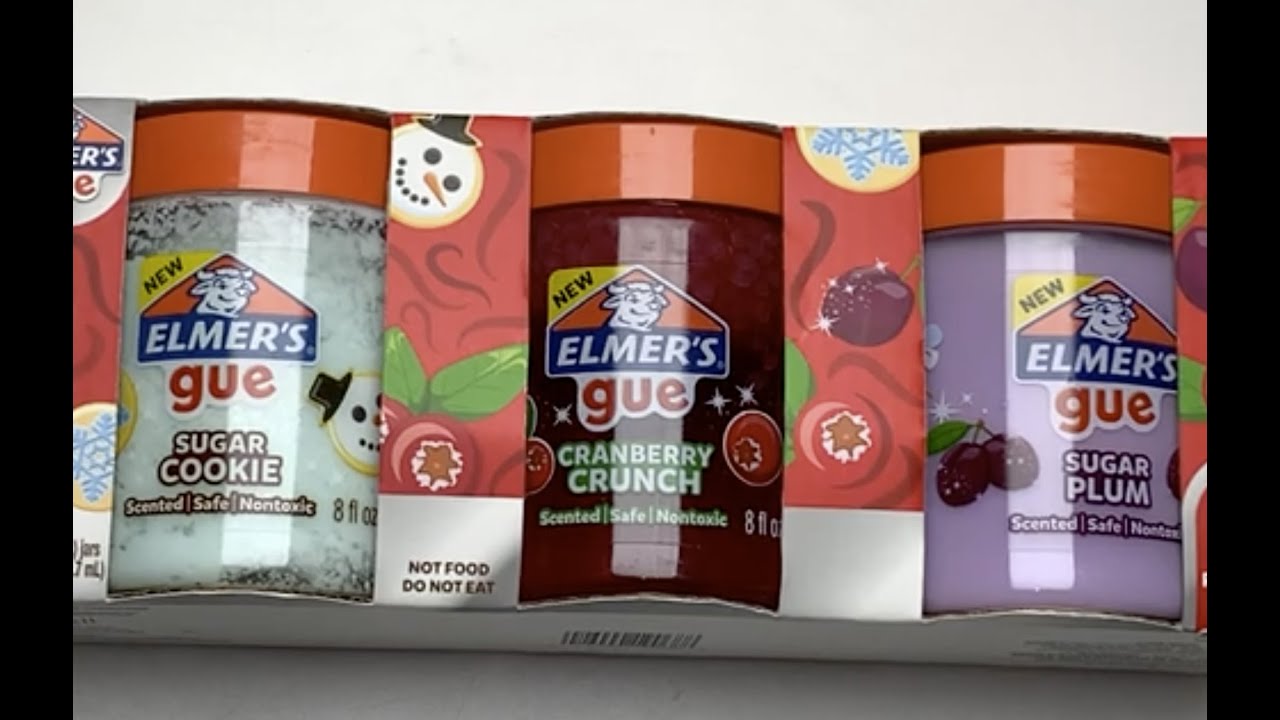 Elmer's GUE premade Slime Holiday Treats ︎ SUGAR PLUM 🌸CRANBERRY CRUNCH ...
