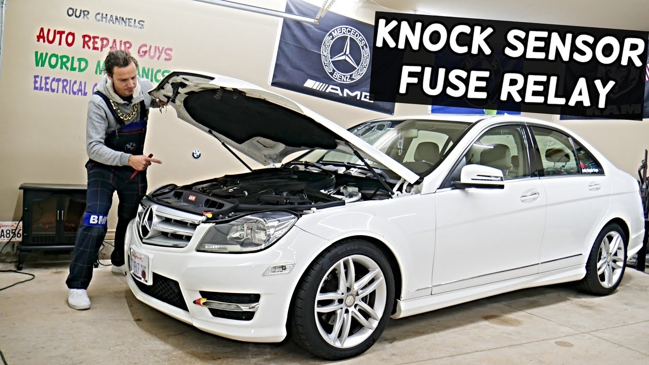 MERCEDES W204 Knock Sensor Fuse Relay Location Replacement C250 C300 ...