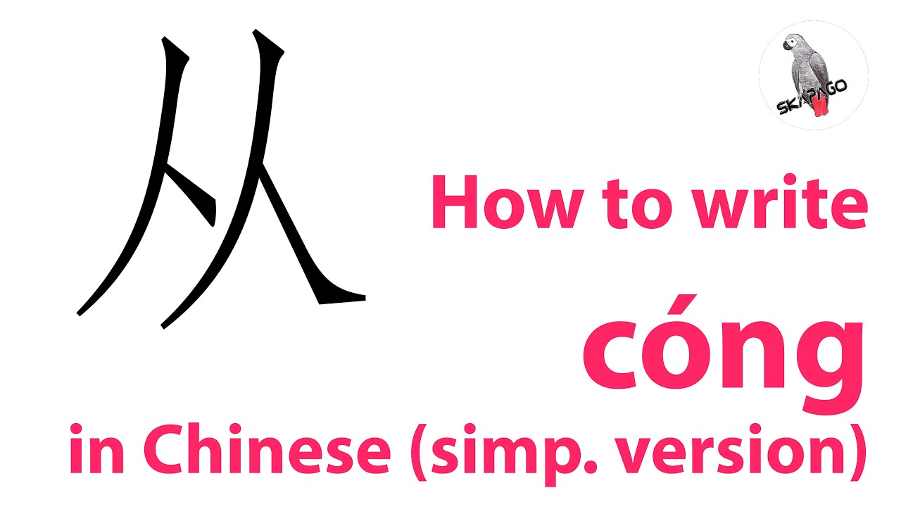 How to write the Chinese character 从 cóng (simplified version) - YouTube