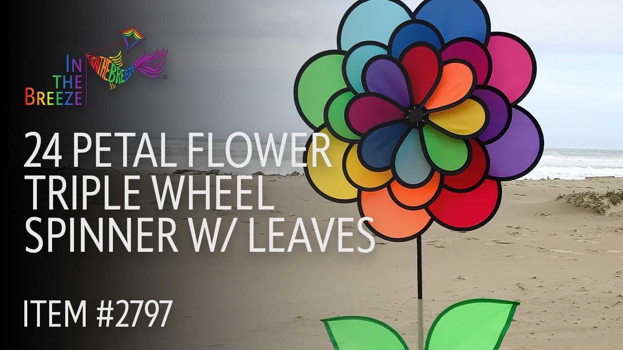 24 Petal Flower Triple Wheel Spinner - In the Breeze - YouTube